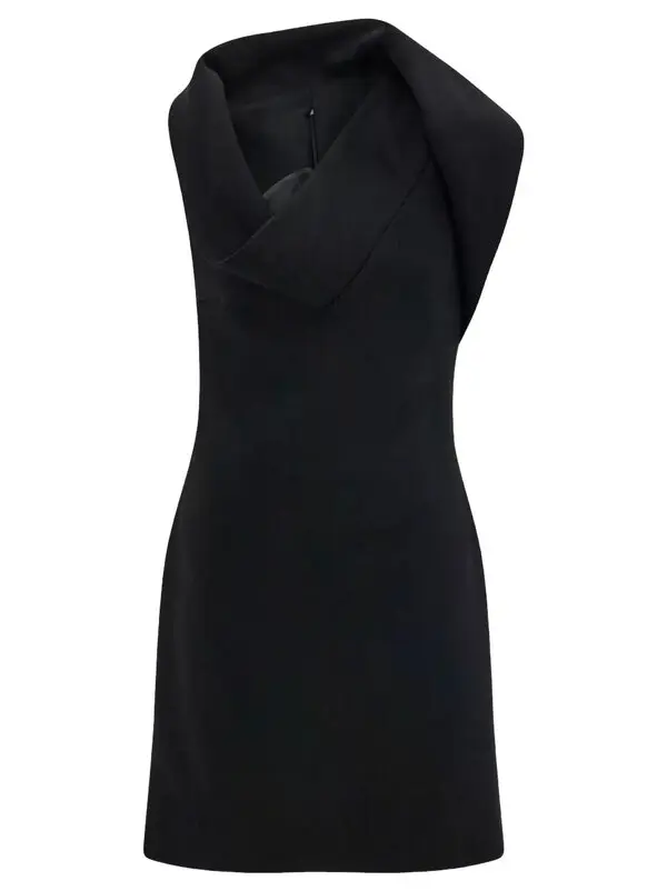 FERRAGAMO Asymmetric Mini Dress - Black