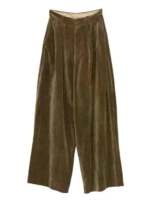 UMA WANG Button-fastening Pleated Trousers - Brown
