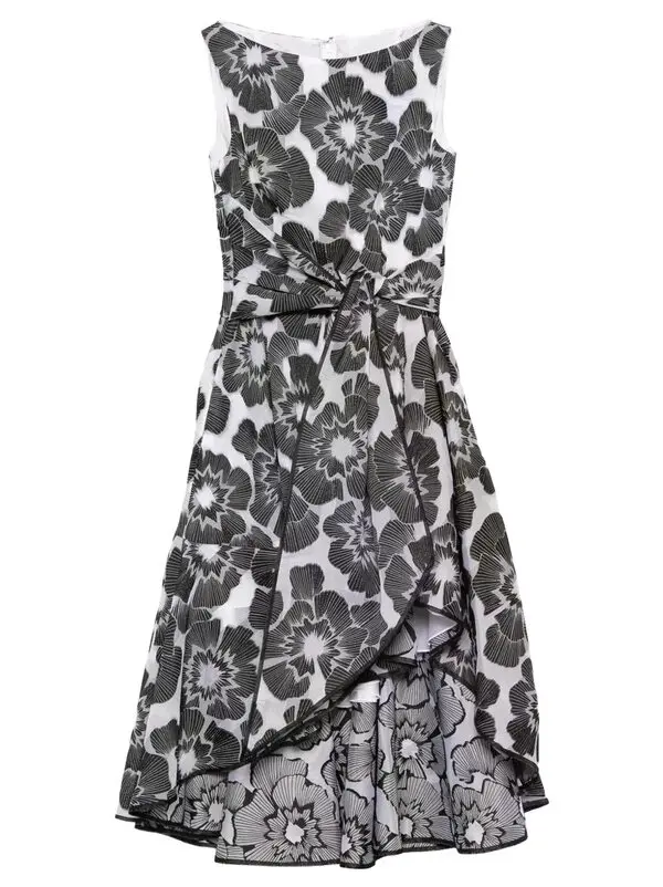 Talbot Runhof Floral-print Knot Dress - Black