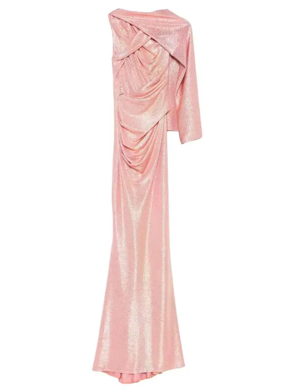 Talbot Runhof Draped One-shoulder Gown - Pink