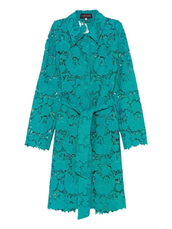 Talbot Runhof Floral Lace Coat - Blue