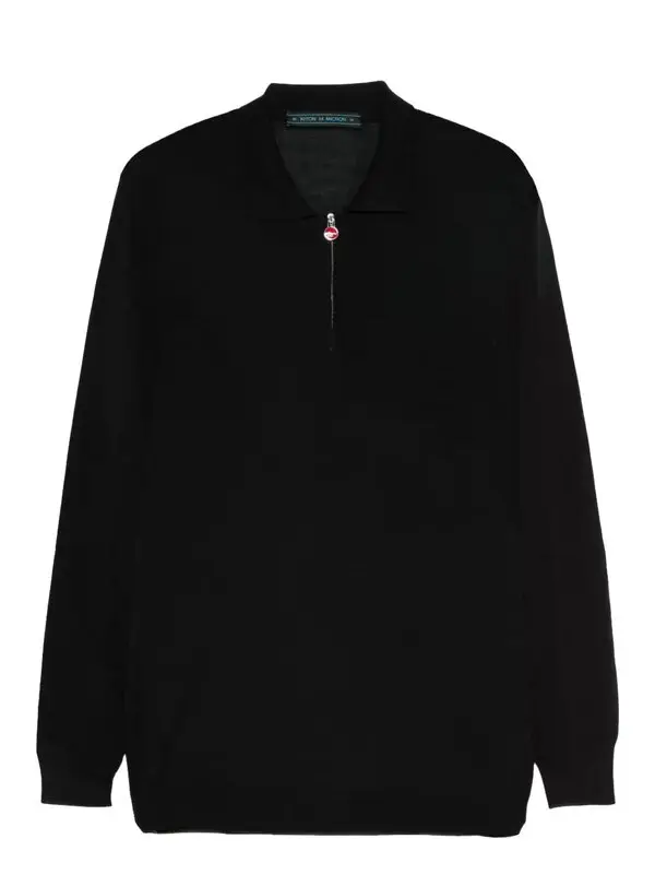 Kiton Zip-fastening Polo Shirt - Black