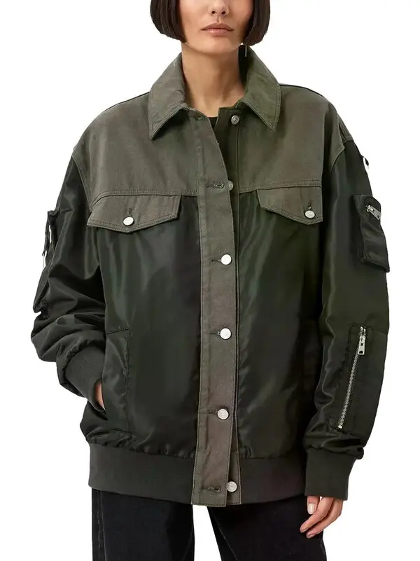 ALLSAINTS Verity Chest-pockets Bomber Jacket - Green