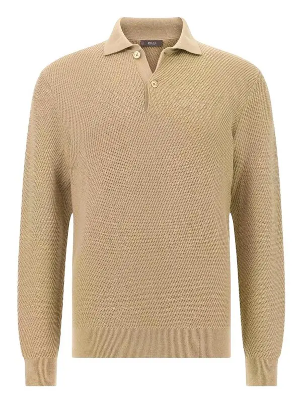 Boggi Milano Ribbed-knit Merino Wool Sweater - Neutrals
