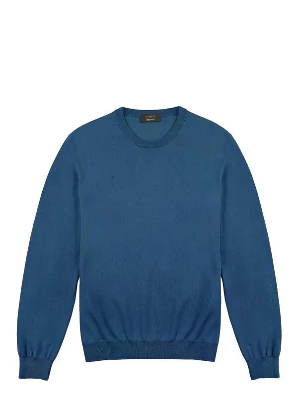 ZANONE Crew-neck Fine Knit Sweater - Blue