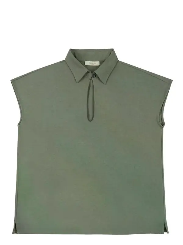 SLOWEAR Keyhole Polo Top - Green