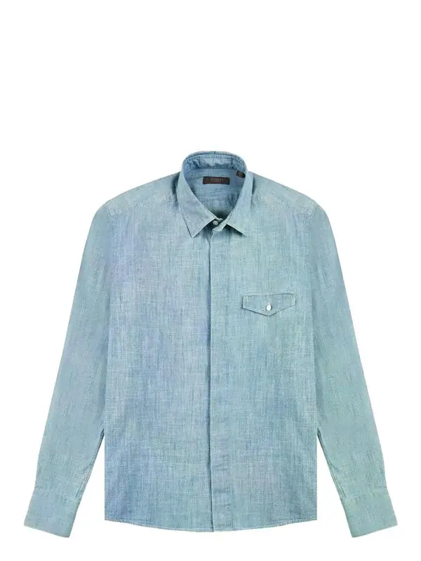 SLOWEAR Chest-pocket Shirt - Blue
