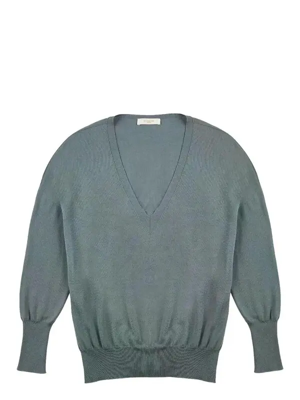 ZANONE V-neck Long Sleeve Sweater - Blue