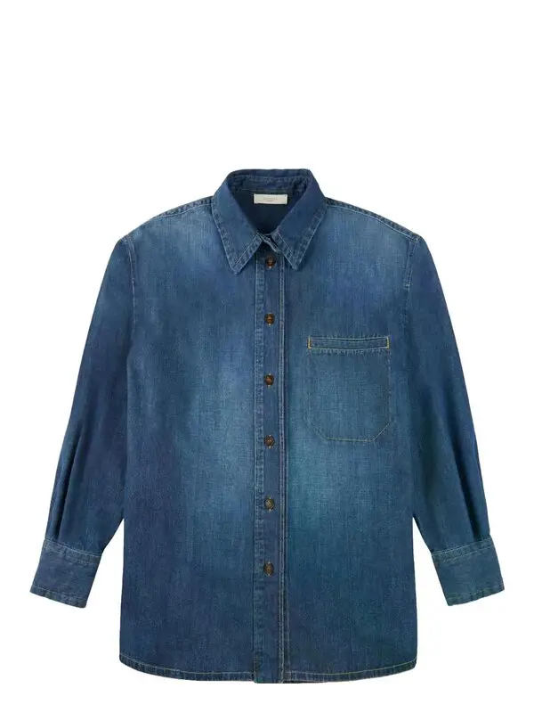 GLANSHIRT Buttoned Denim Shirt - Blue