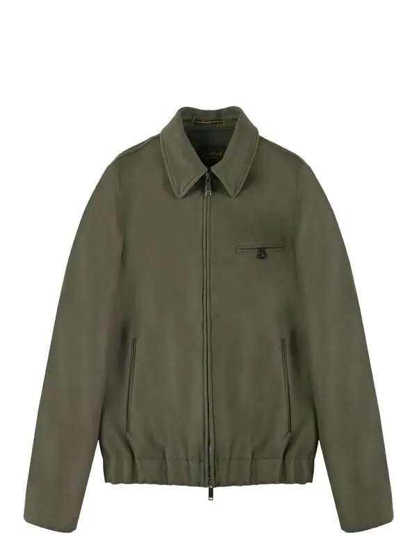 Montedoro Zip-up Wool Blend Bomber Jacket - Green