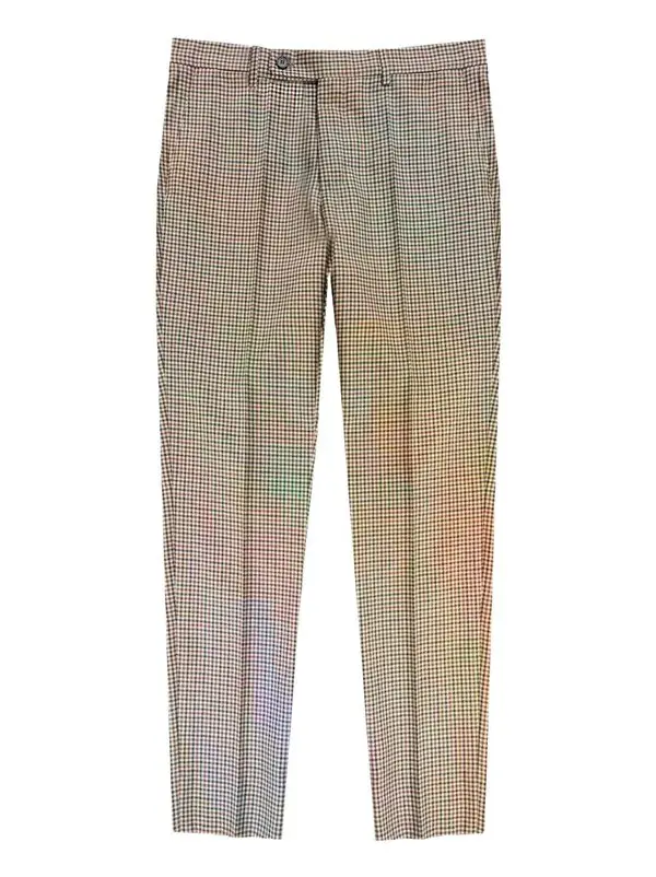 SLOWEAR Check Wool Trousers - Brown