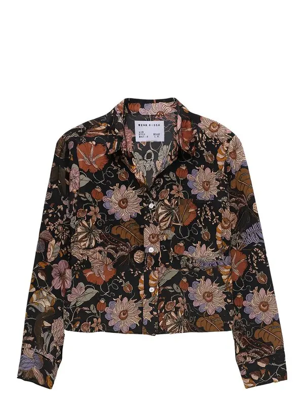 CISSA Belle Floral Silk Shirt - Midnight F