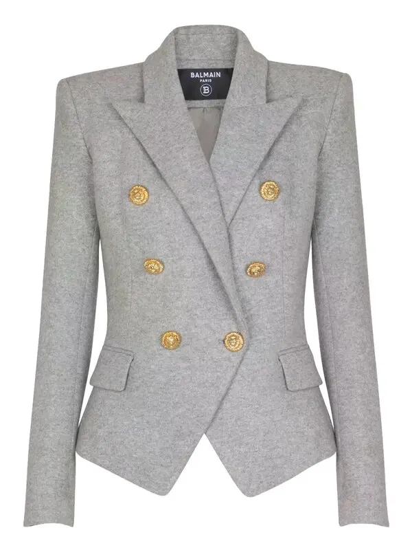 Balmain Six-button Knit Jacket - Grey