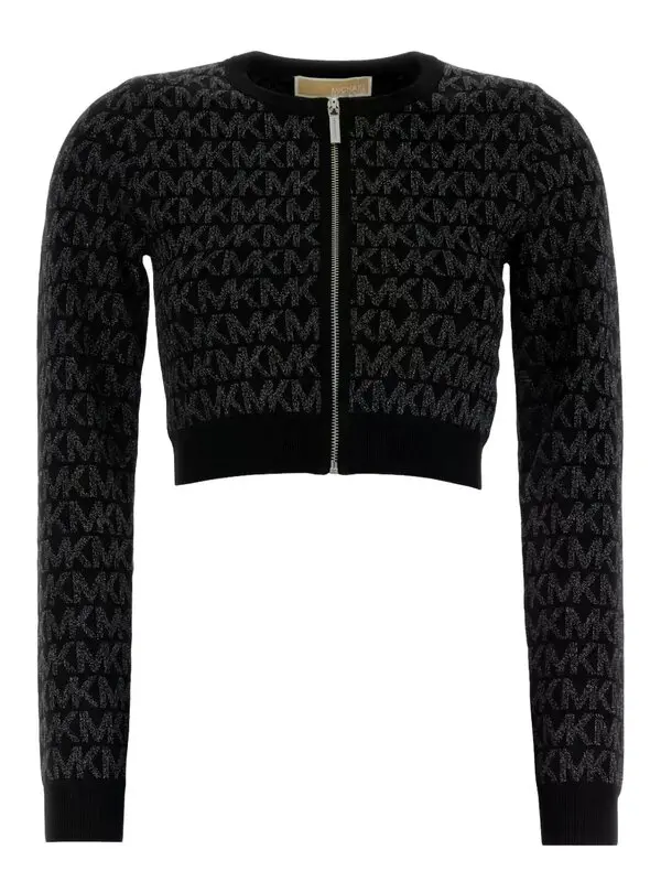 Michael Kors Logo-jacquard Cardigan - Black