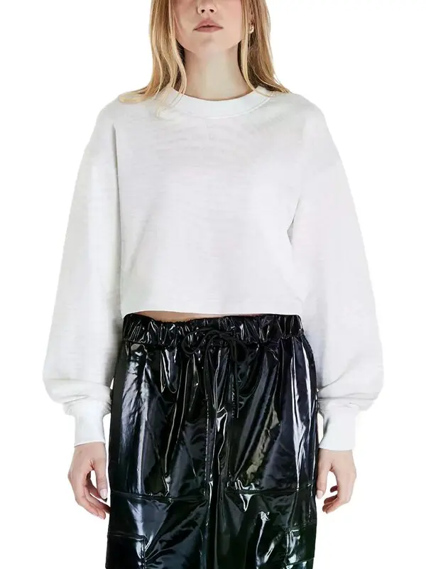 Calvin Klein Cropped Puff-sleeve Sweater - White