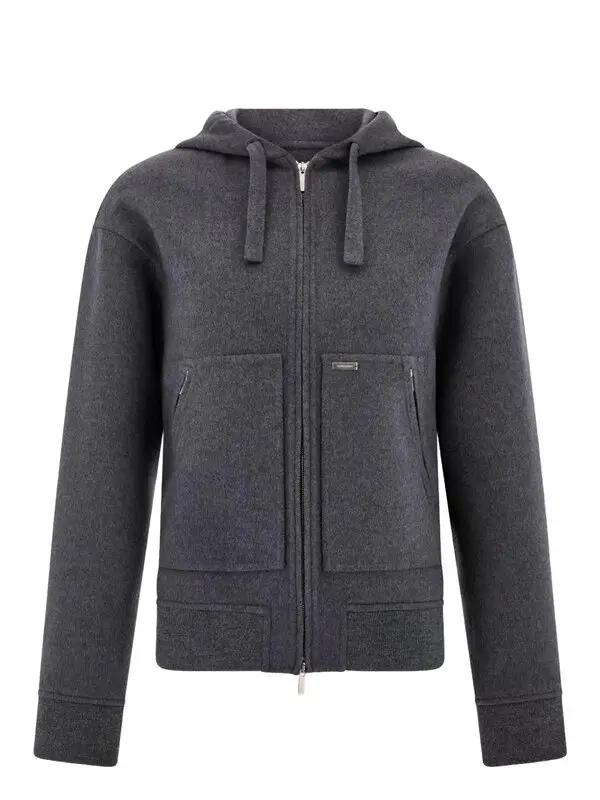 FERRAGAMO Hooded Zip Sports Jacket - Grey