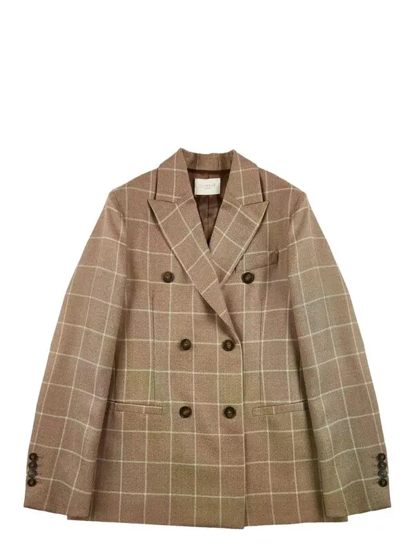 Montedoro Check Double-breasted Jacket - Brown