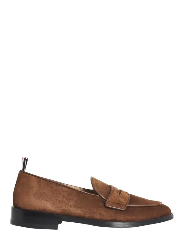 Thom Browne Leather Varsity Penny Loafers - Brown