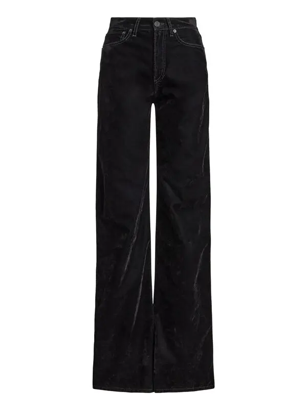 Ralph Lauren Flocked Mae Wide-leg Jeans - Black