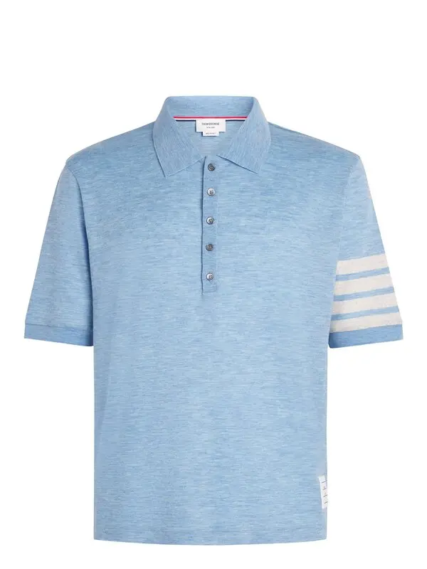 Thom Browne Wool 4-bar Polo Shirt - Blue