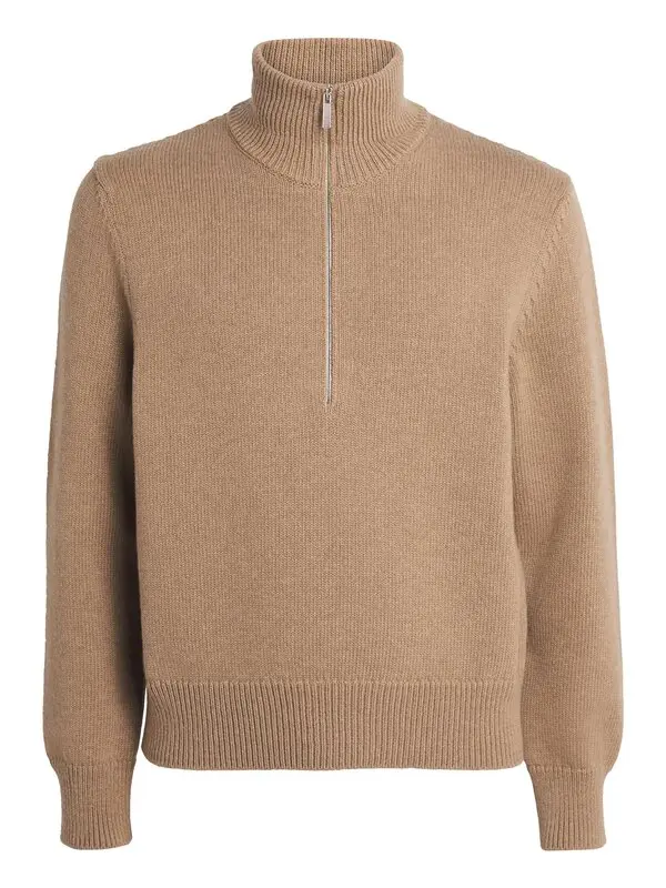 Thom Browne Merino Wool Geese Half-zip Jumper - Brown