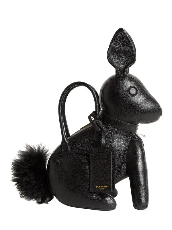 Thom Browne Leather Rabbit Top-handle Bag - Black