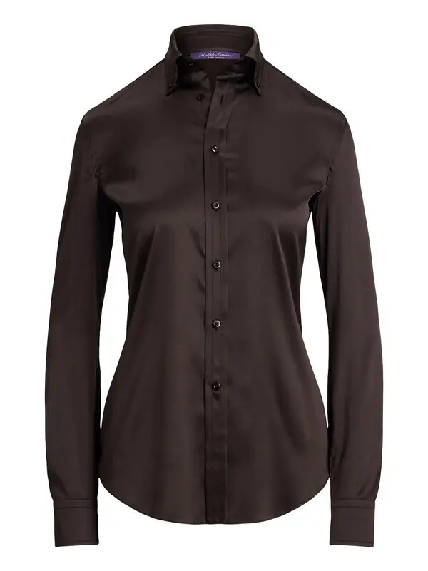 Ralph Lauren Silk-blend Cameron Shirt - Brown