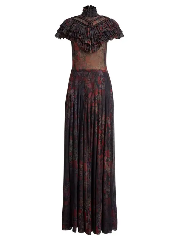 Ralph Lauren Silk Chiffon Cressida Gown - Black