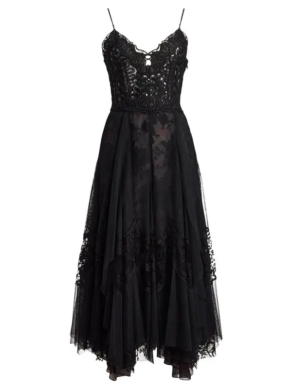 Ralph Lauren Embroidered Quinn Cocktail Dress - Black