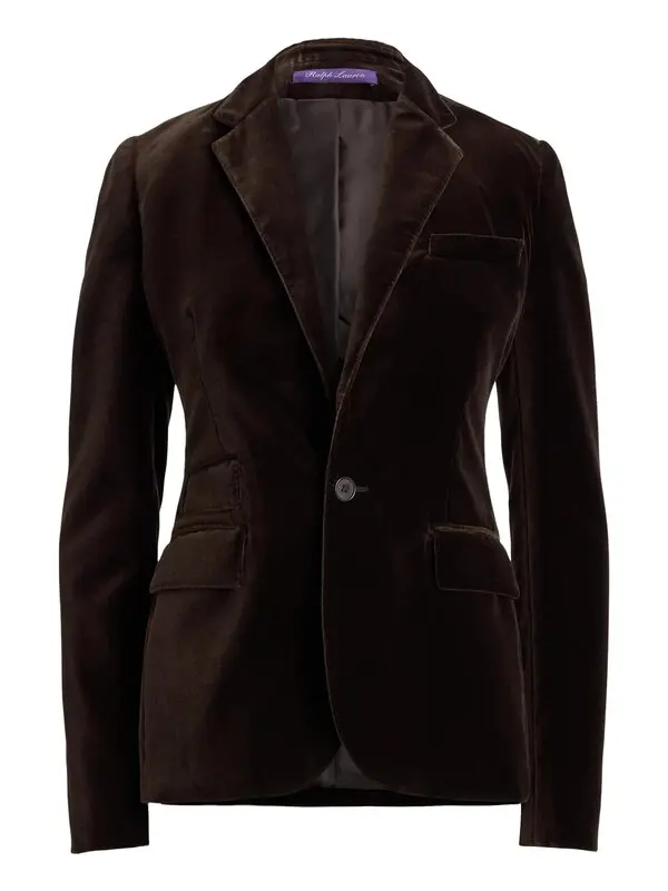 Ralph Lauren Cotton-blend Velvet Parker Blazer - Brown