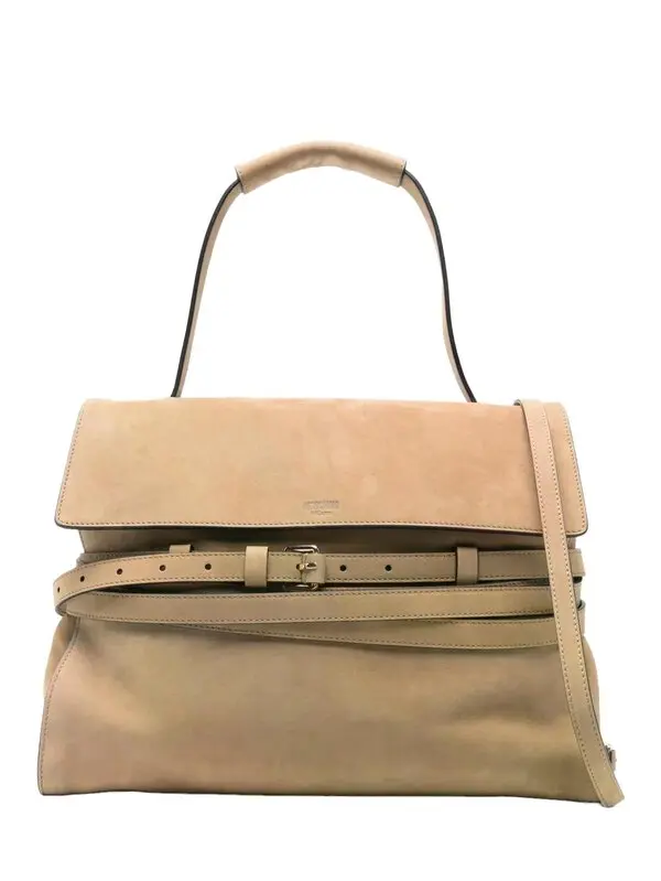 Moschino Belted Leather Tote - Neutrals