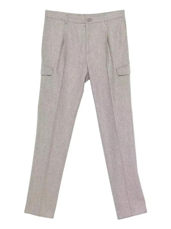 Tagliatore Virgin Wool Straight-leg Trousers - Neutrals
