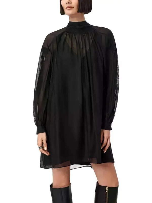 ALLSAINTS Tie-neck Mini Dress - Black
