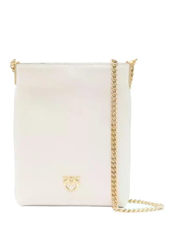 Pinko Logo Detail Shoulder Bag - Neutrals