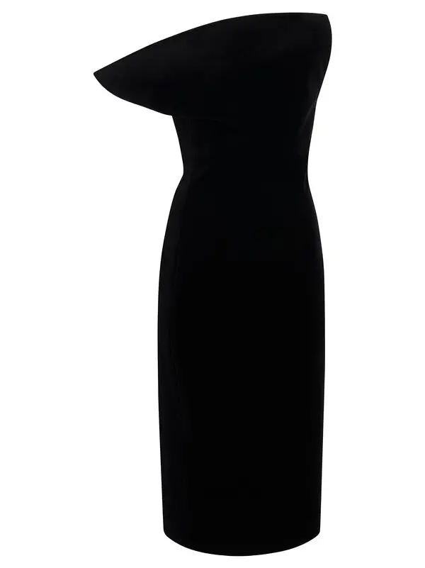 Khaite Sato Strapless Velvet Dress - Black