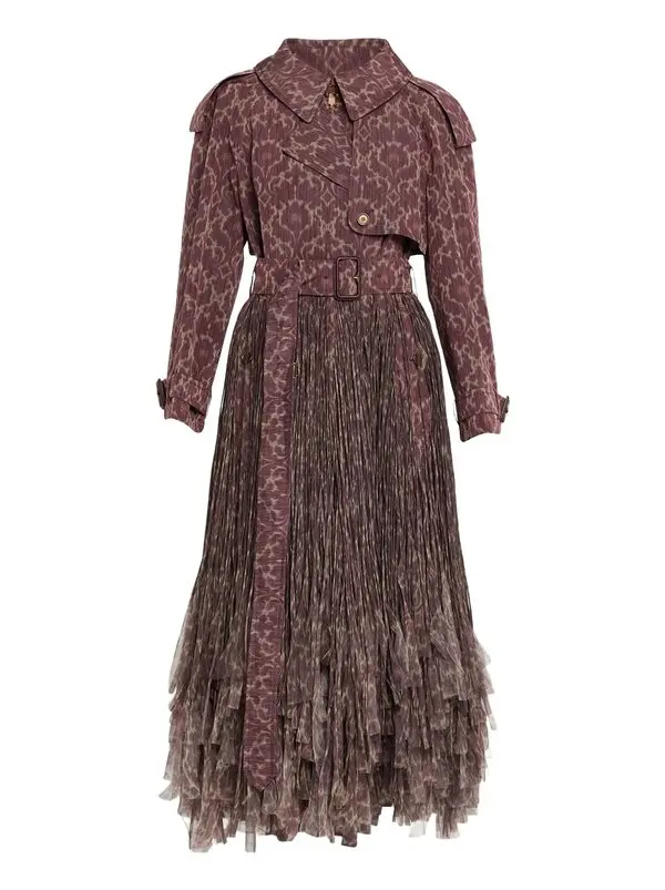 Burberry Fitzrovia Baroque Fringe Long Trench Coat - Duchess Ip