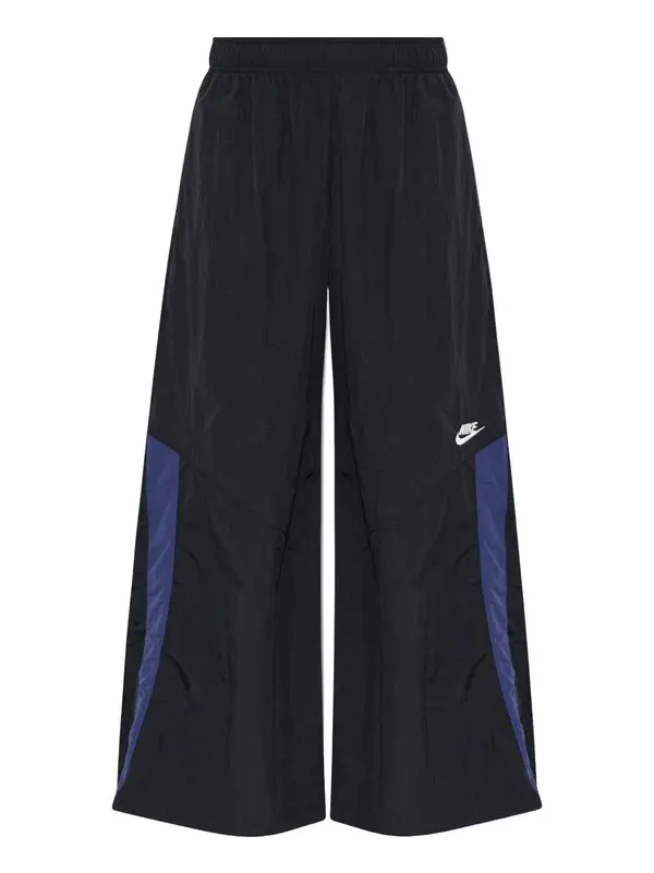 Nike Wide-leg Trousers With Logo - Navy Blue