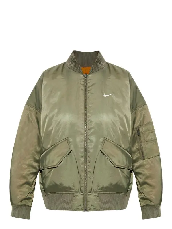 Nike Cropped Bomber Jacket - Green