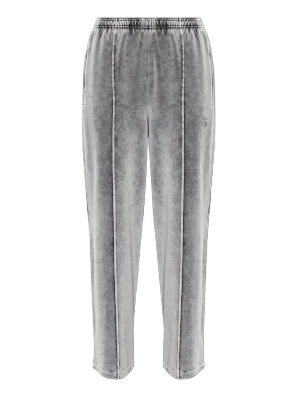 Alexander Wang Velvet Wide-leg Sweatpants - Grey