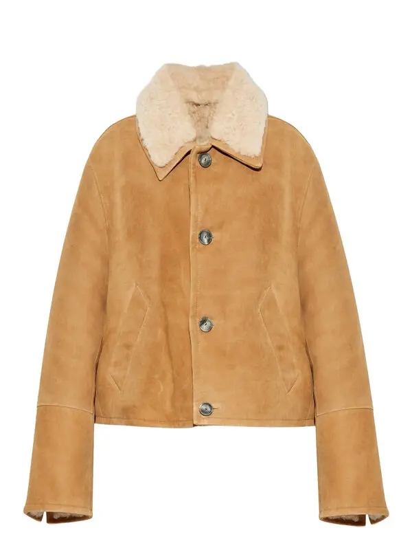 Ami Shearling Coat - Beige