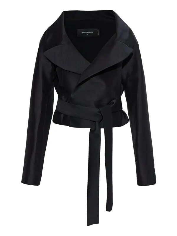 Dsquared2 Wool Cropped Blazer - Black