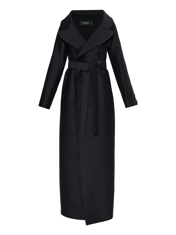 Dsquared2 Long Wool Coat - Black