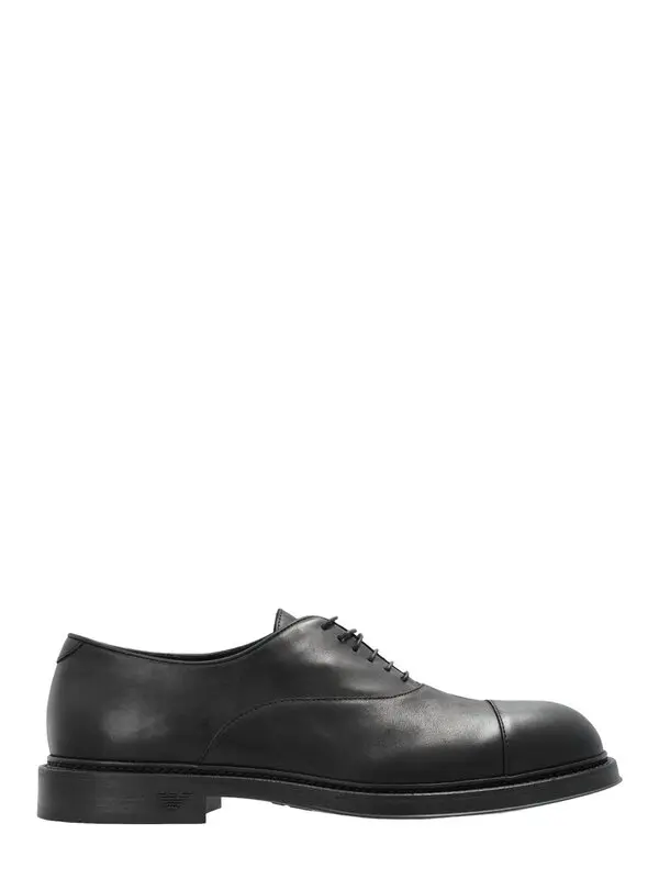 Emporio Armani Leather Oxford Shoes - Black