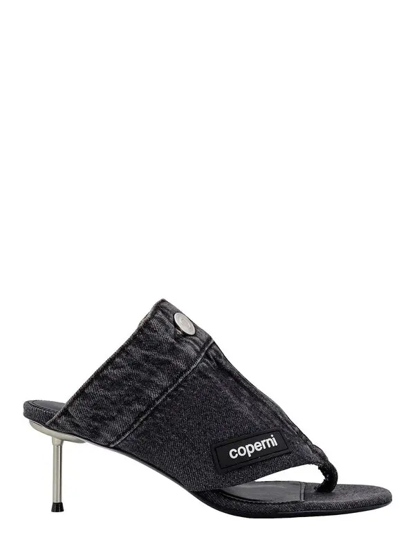 Coperni Denim Sandals With Metal Heel - Grey