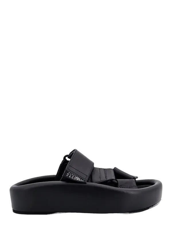 MAISON MARGIELA Slip-on Leather Sandals With Maxi Plateau - Black