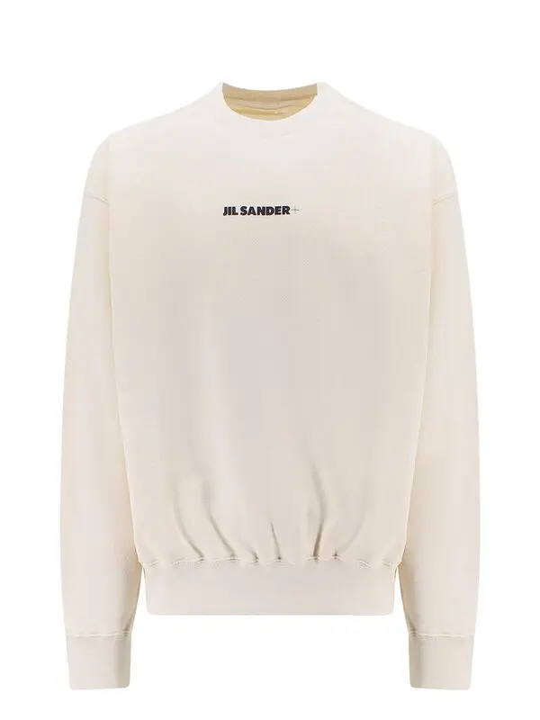JIL SANDER Cotton Sweatshirt With Logo - Beige