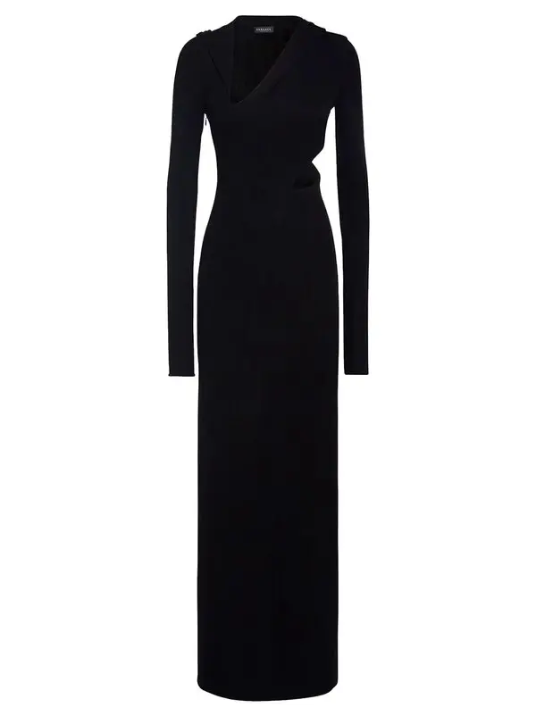 Versace Viscose Dress With Cutout Details - Black