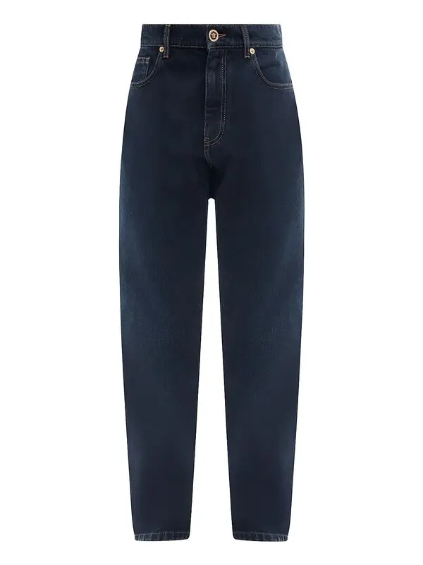 Versace Mitchel Fit Jeans With Medusa Button - Blue