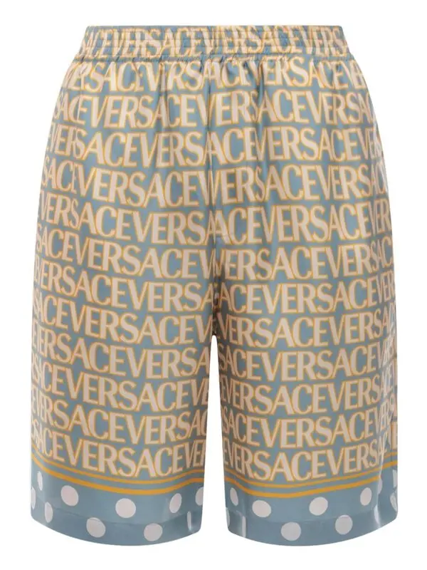 Versace Silk Bermuda Shorts - Blue
