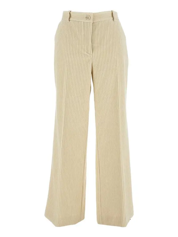 PAROSH Corduroy Trousers - White